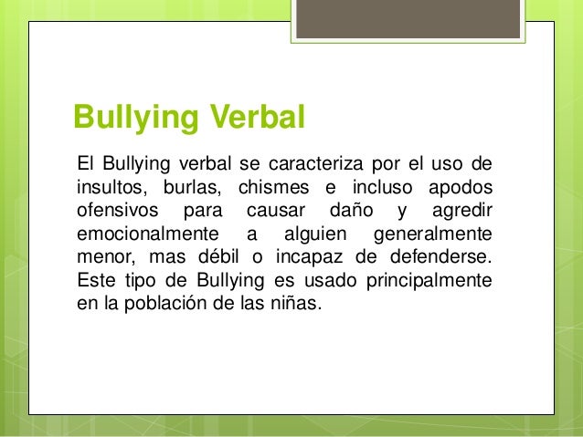 Bullying verbal