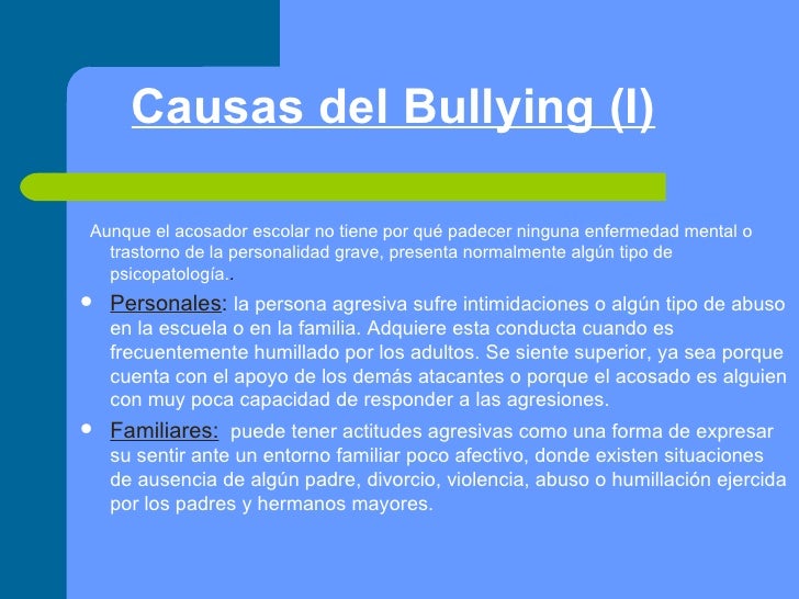 Causas Del Bullying