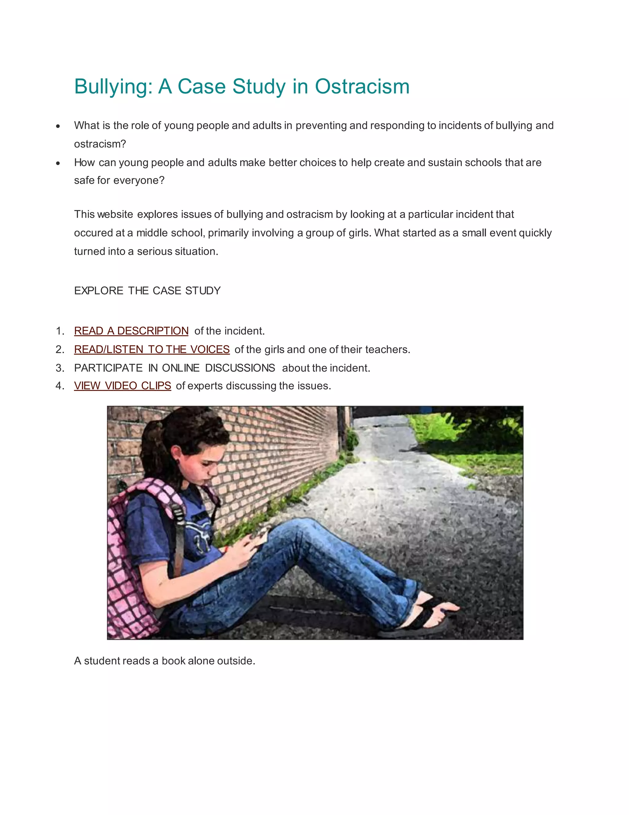 Bullying a case study in ostracism | PDF