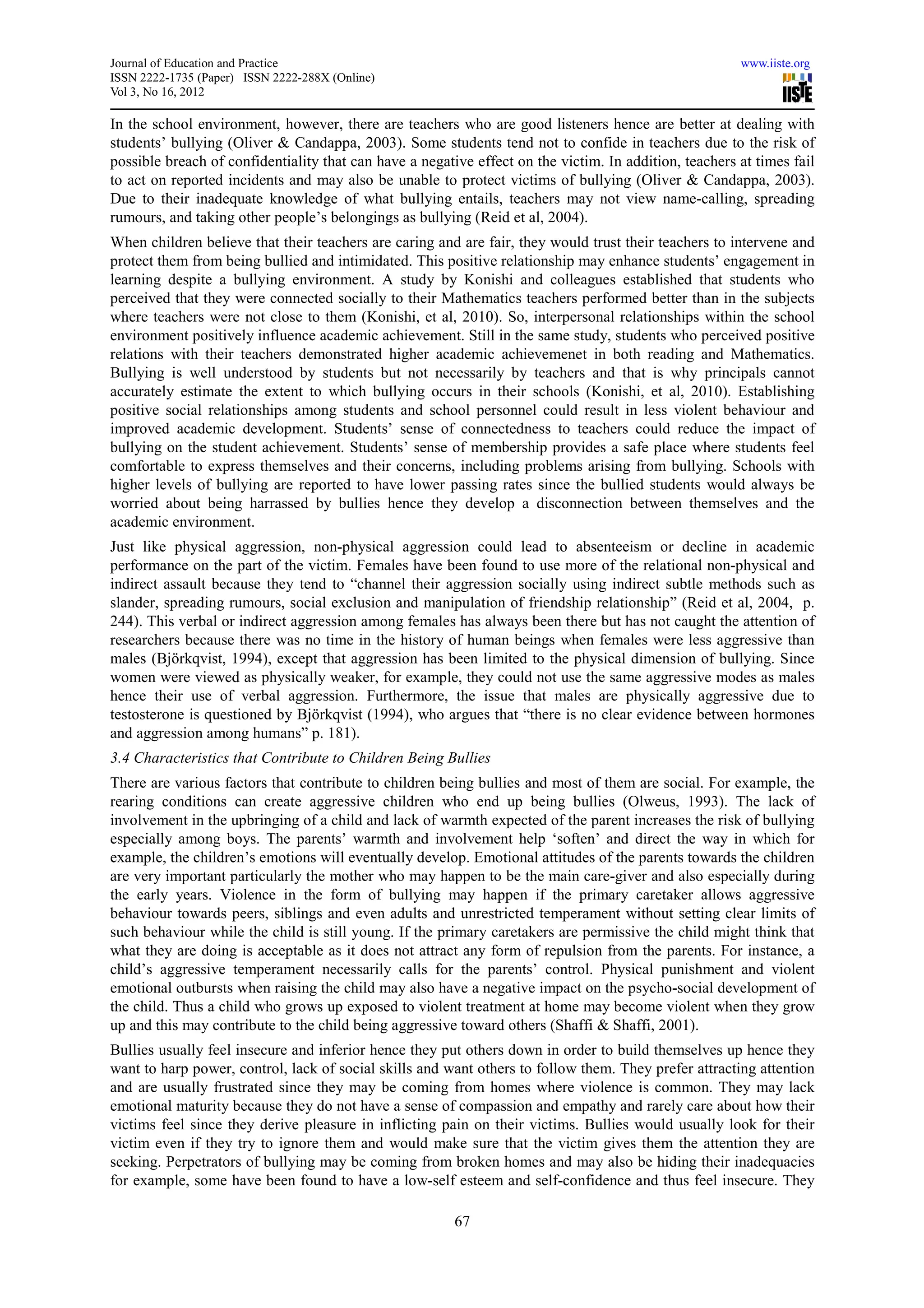 Bullying and its consequences a case of botswana junior secondary ...
