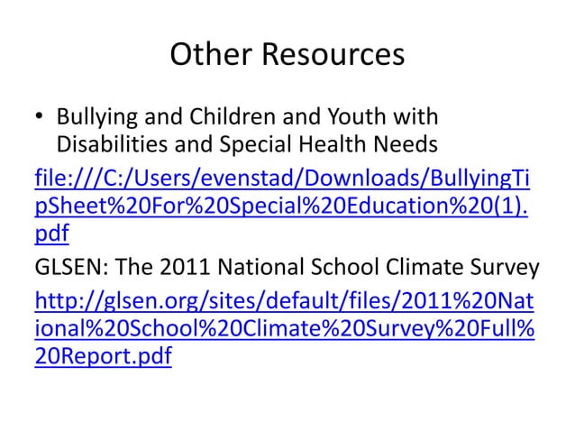 Bullying basics, Jan Perry Evenstad | PPTX