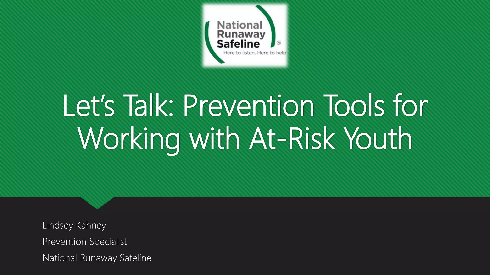 Let's Talk: Prevention Tools for Working with At-Risk Youth | PPT