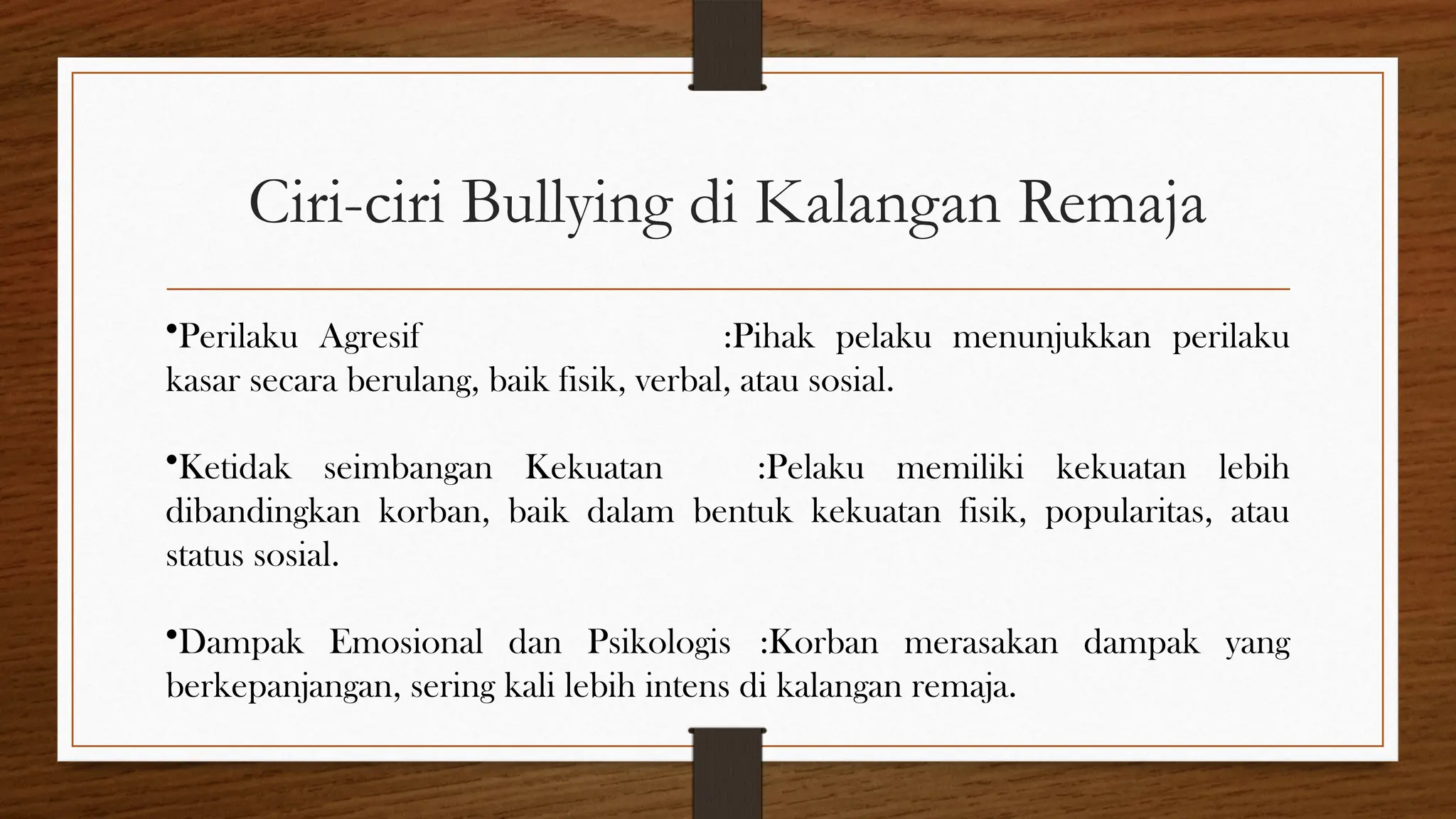 Bullying di kalangan Remaja untuk edukasi | PPTX