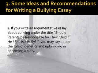 Bullying Essay | PPT