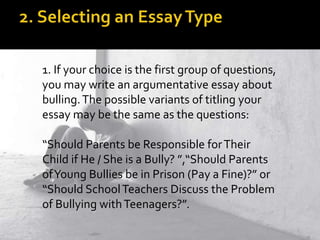 Bullying Essay | PPT