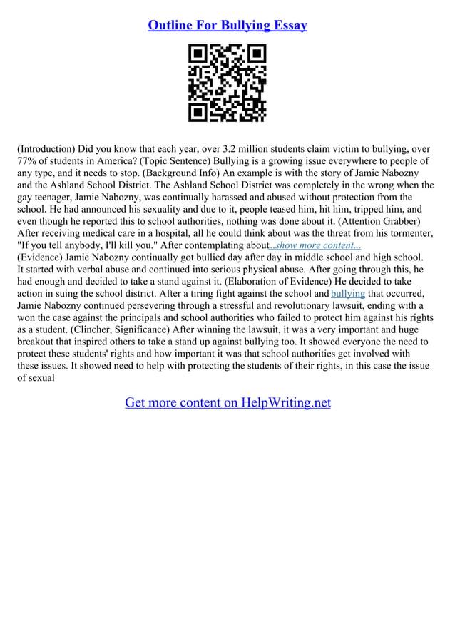 Bullying Essay Example | PDF