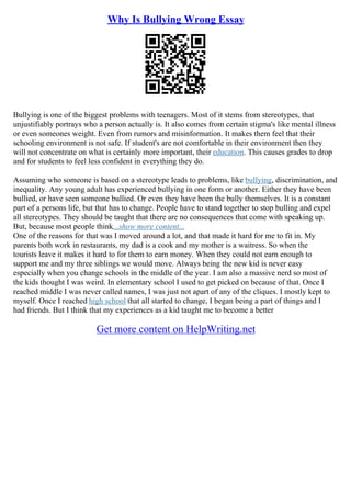 Bullying Essay Topics | PDF