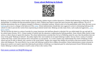 Bullying In School | PPT