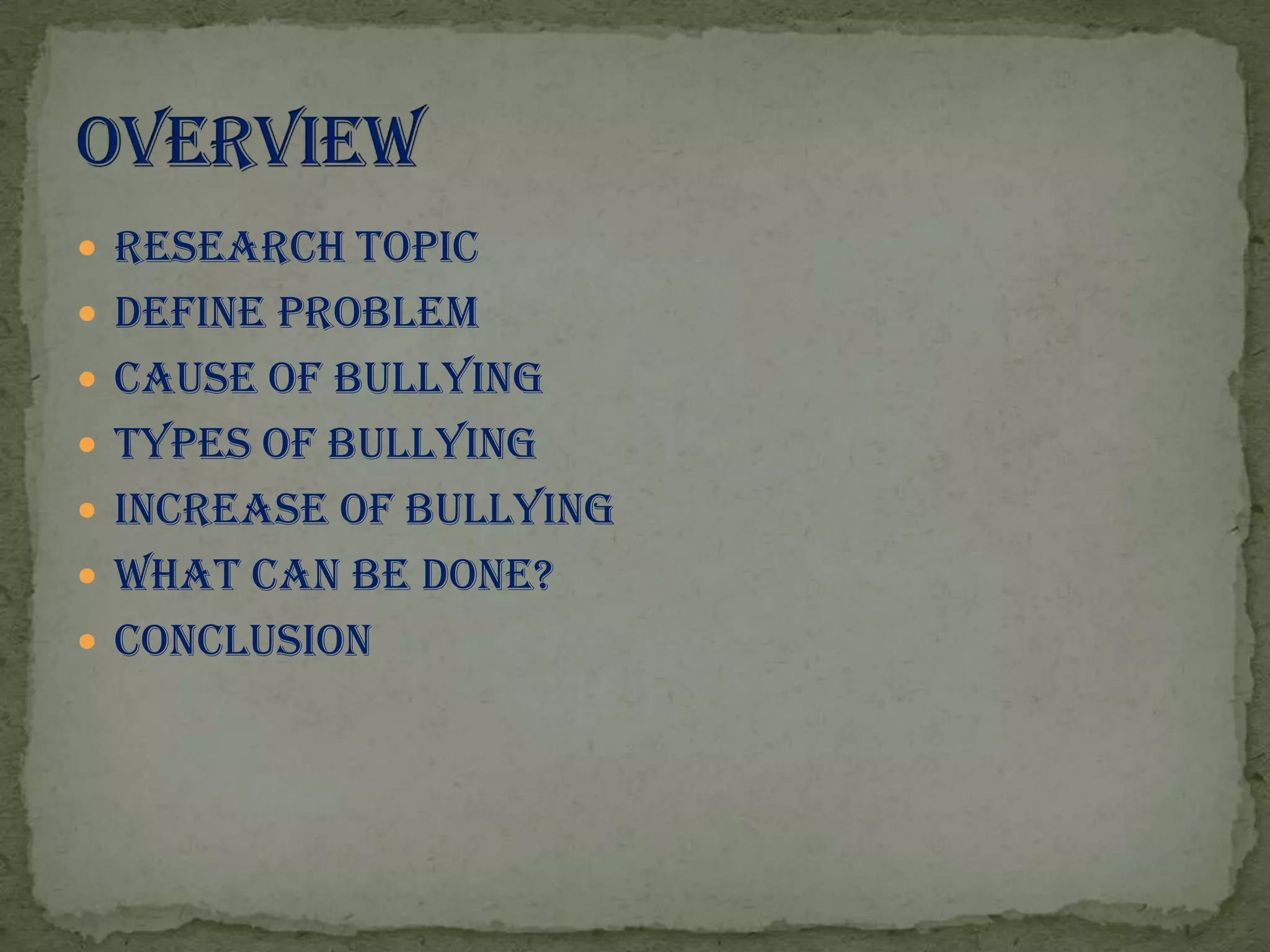 Bullying in schools | PPTX