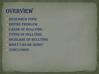 Bullying in schools | PPTX