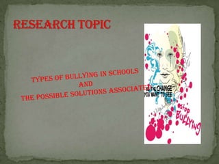 Bullying in schools | PPTX