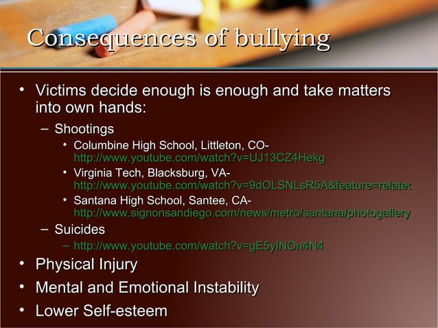 Bullying In Schools Educ 350 | PPT | Crime & Harmful Acts to ...