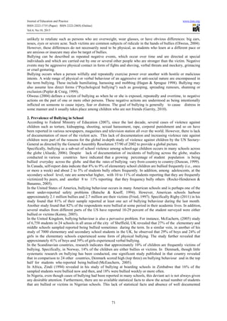 Bullying in schools psychological implications and counselling ...