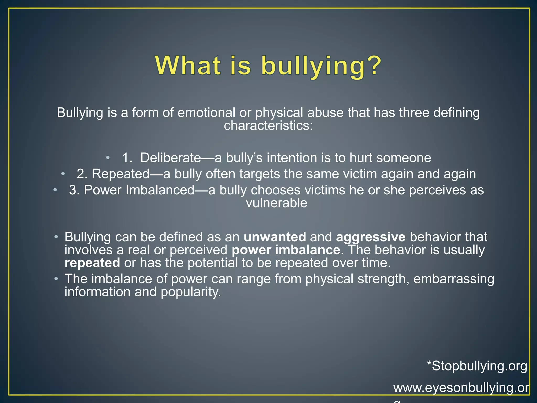Bullying powerpoint Lake Myra ES | PPTX