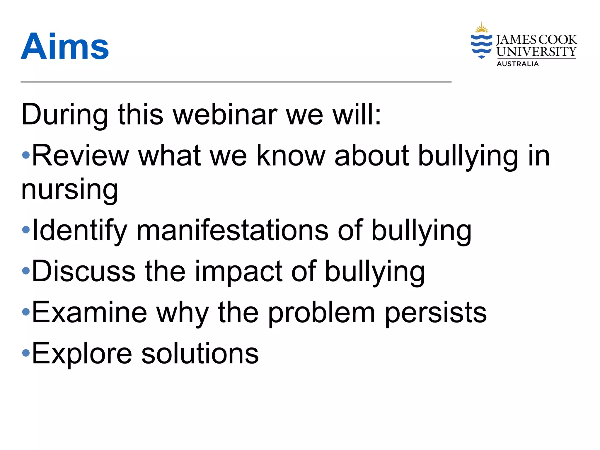 An open dialogue about bullying in nursing | PPT | Crime & Harmful Acts ...