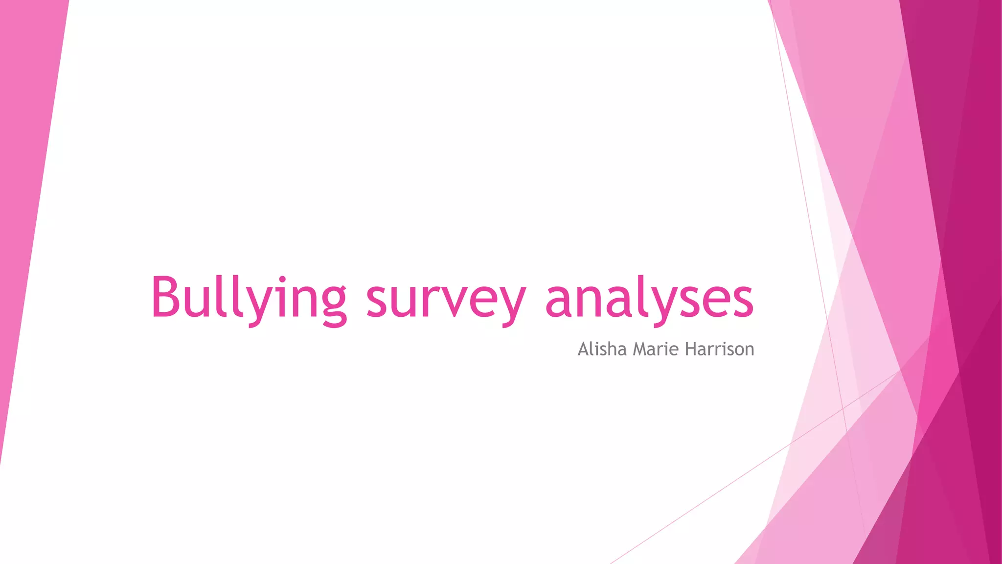 Bullying survey analyses | PPTX | Internet Safety | Parenting