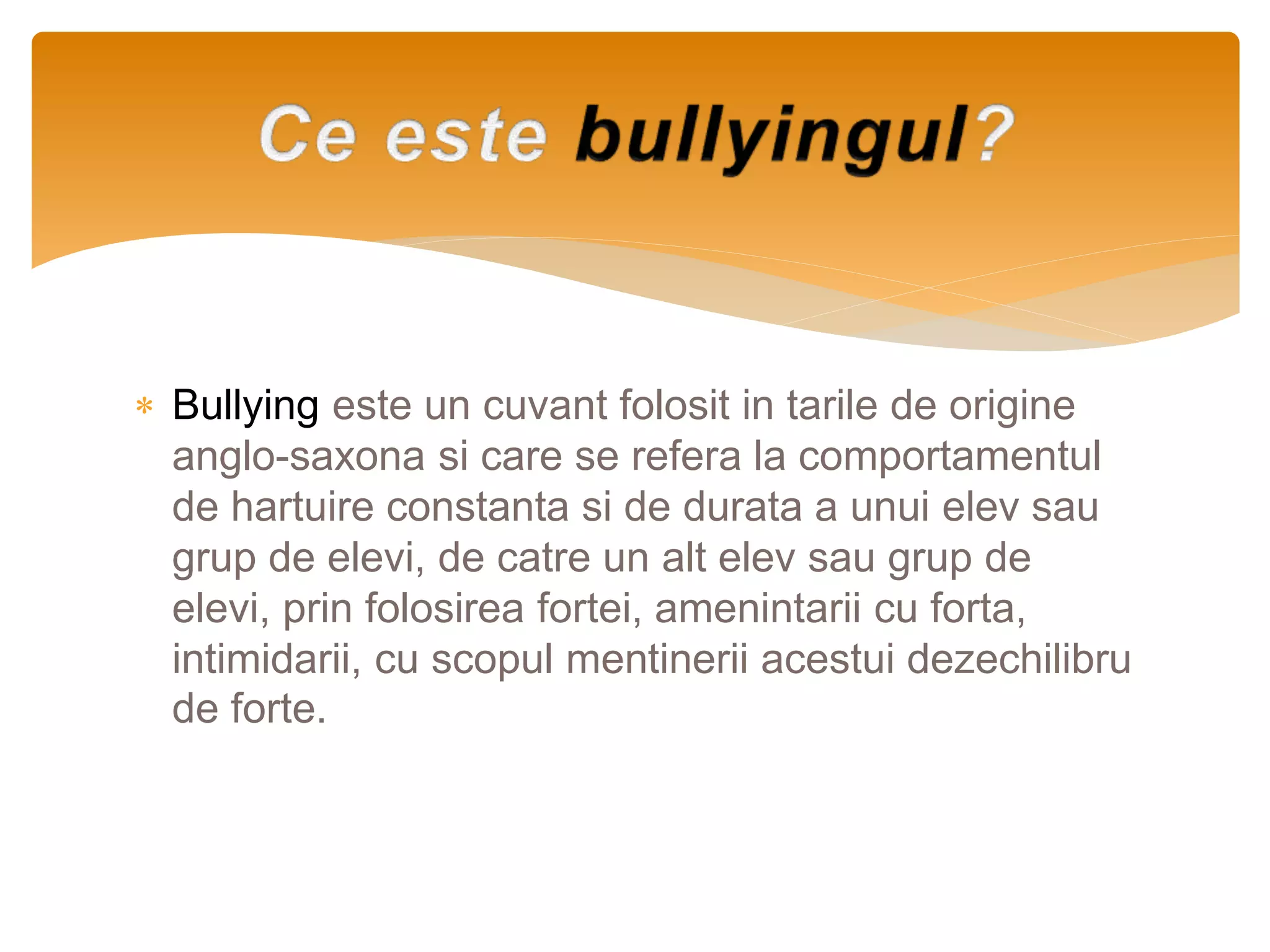 Hartuirea fizica si psihica-Bullyingul in scoala | PPTX