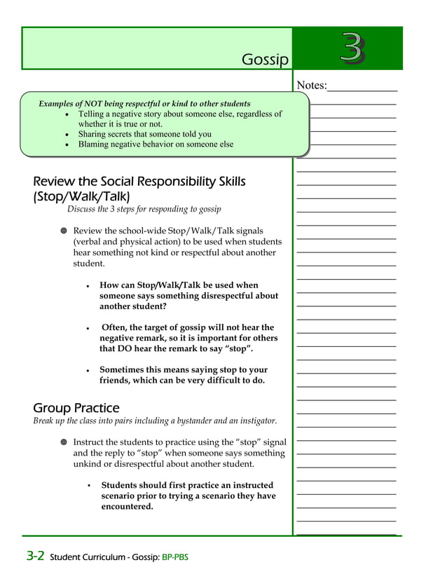 Bully prevention pbs - middle school | PDF