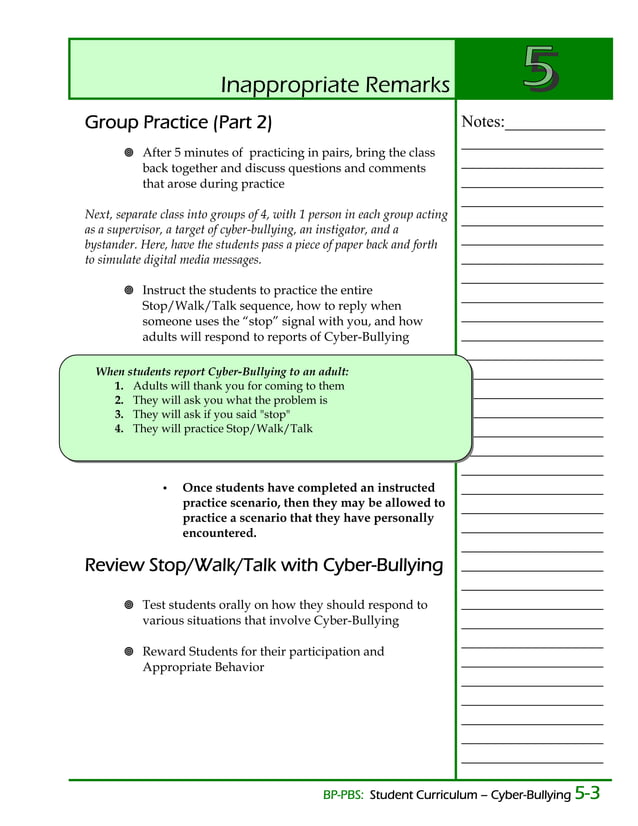 Bully prevention pbs - middle school | PDF