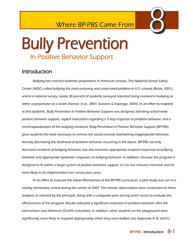 Bully prevention pbs - middle school | PDF