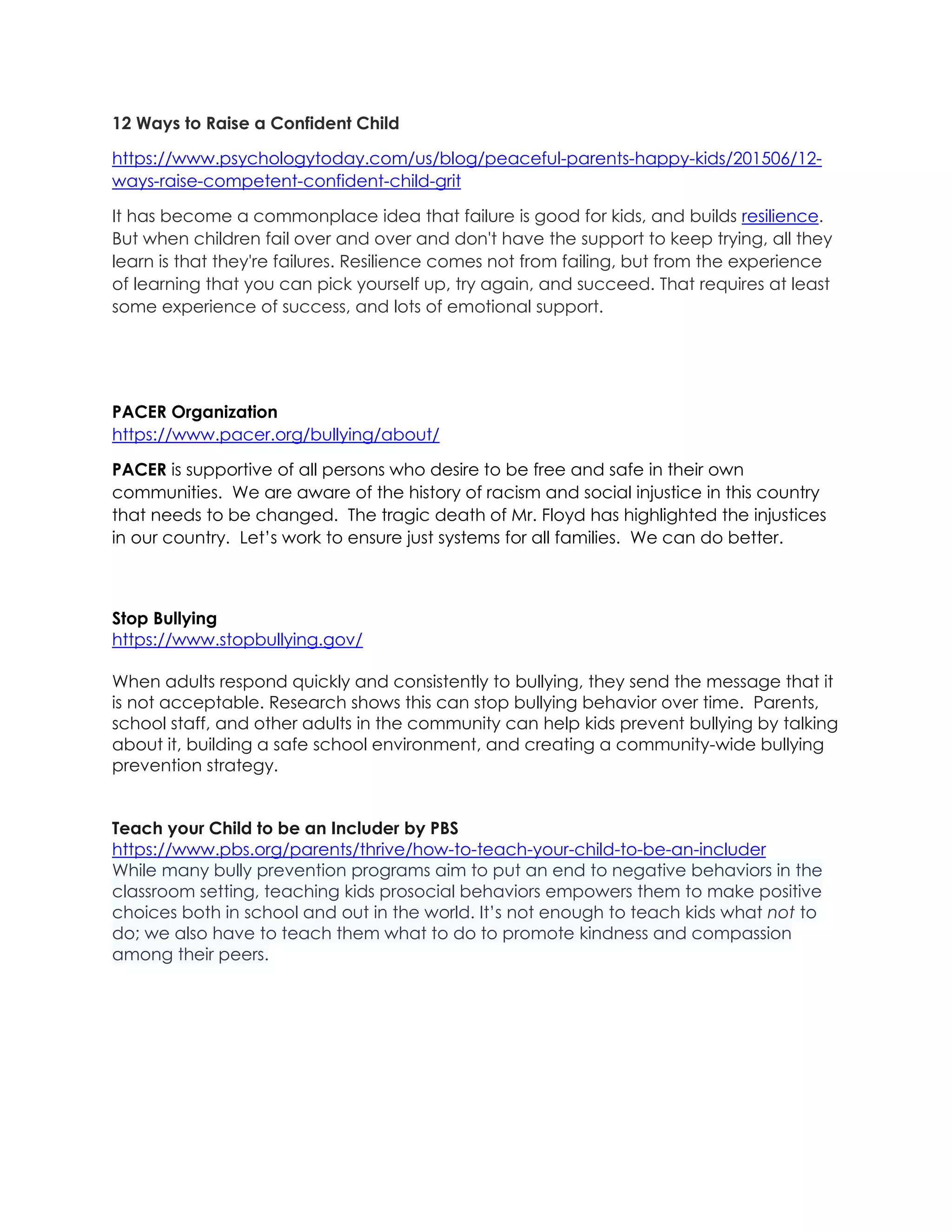 Bully Prevention Resources | PDF