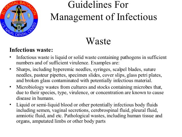 BUMEDINST 6280.1, Management of Infectious Waste