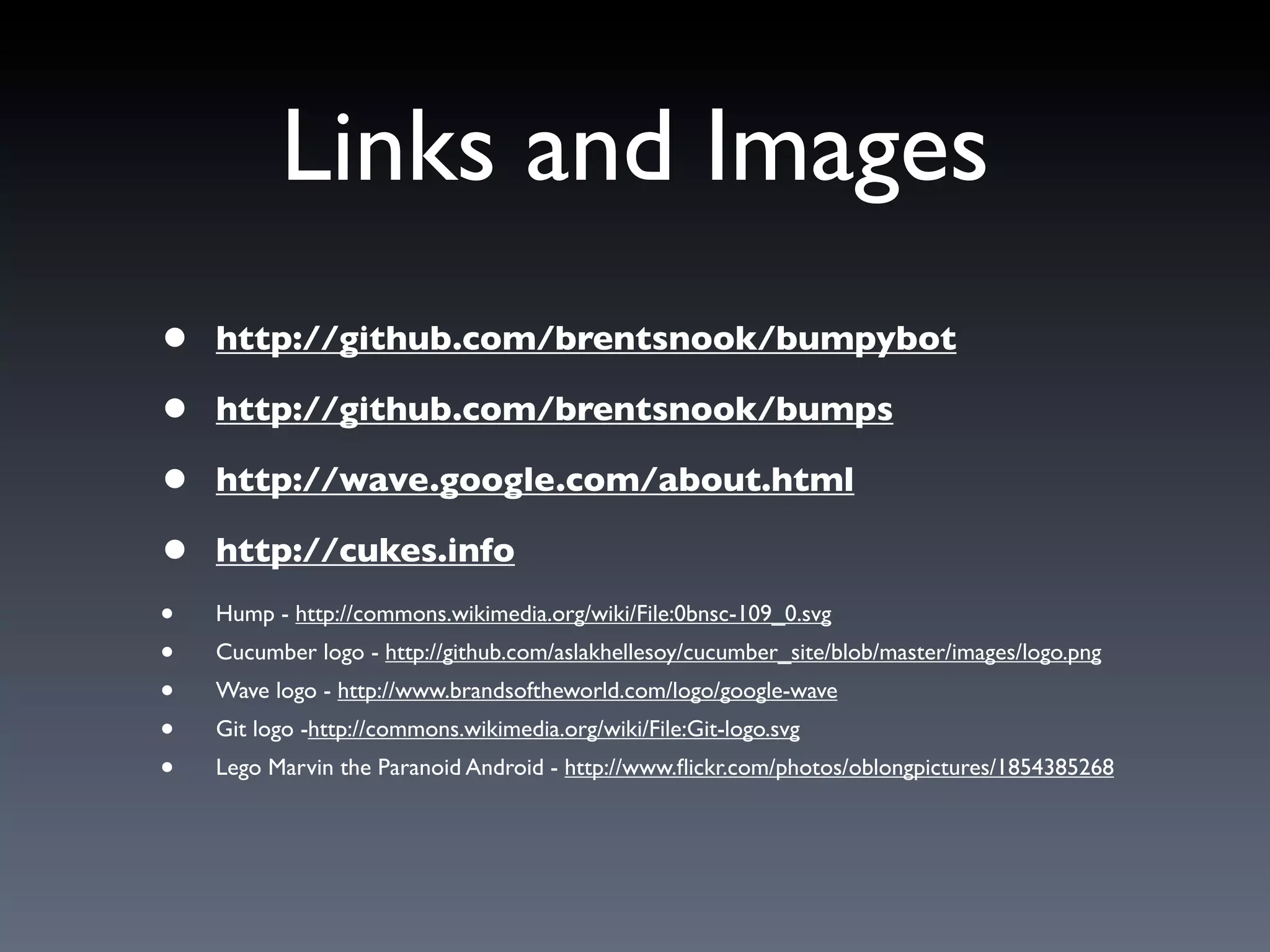 Bumps - Live Features with Google Wave and Cucumber | KEY | Robotics ...