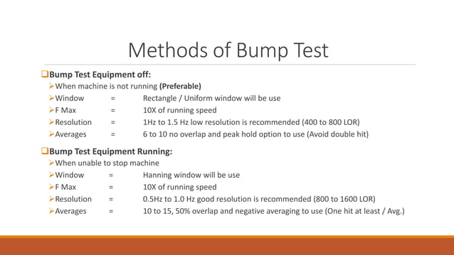 Bump test (Resonance Test) | PPTX