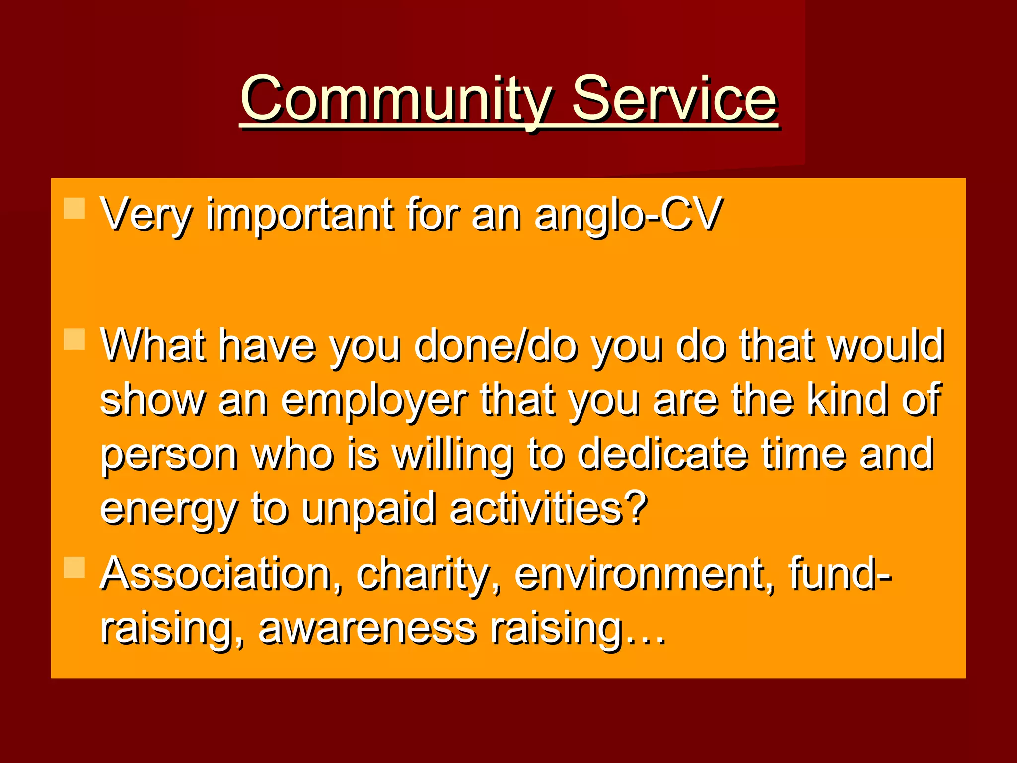 Bump up your cv | PPT