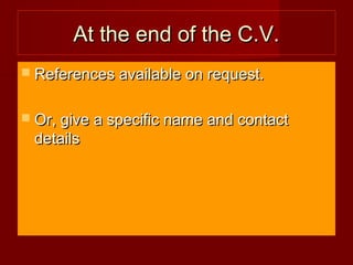 Bump up your cv | PPT