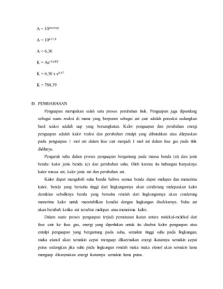 kalor penguapan sebagai energi pengaktifan | DOCX