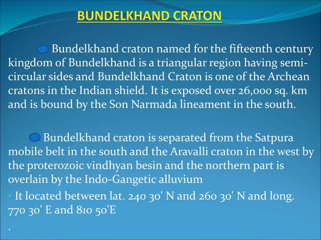 BUNDELKHAND CRATON.ppt.ppt | Geography | Science