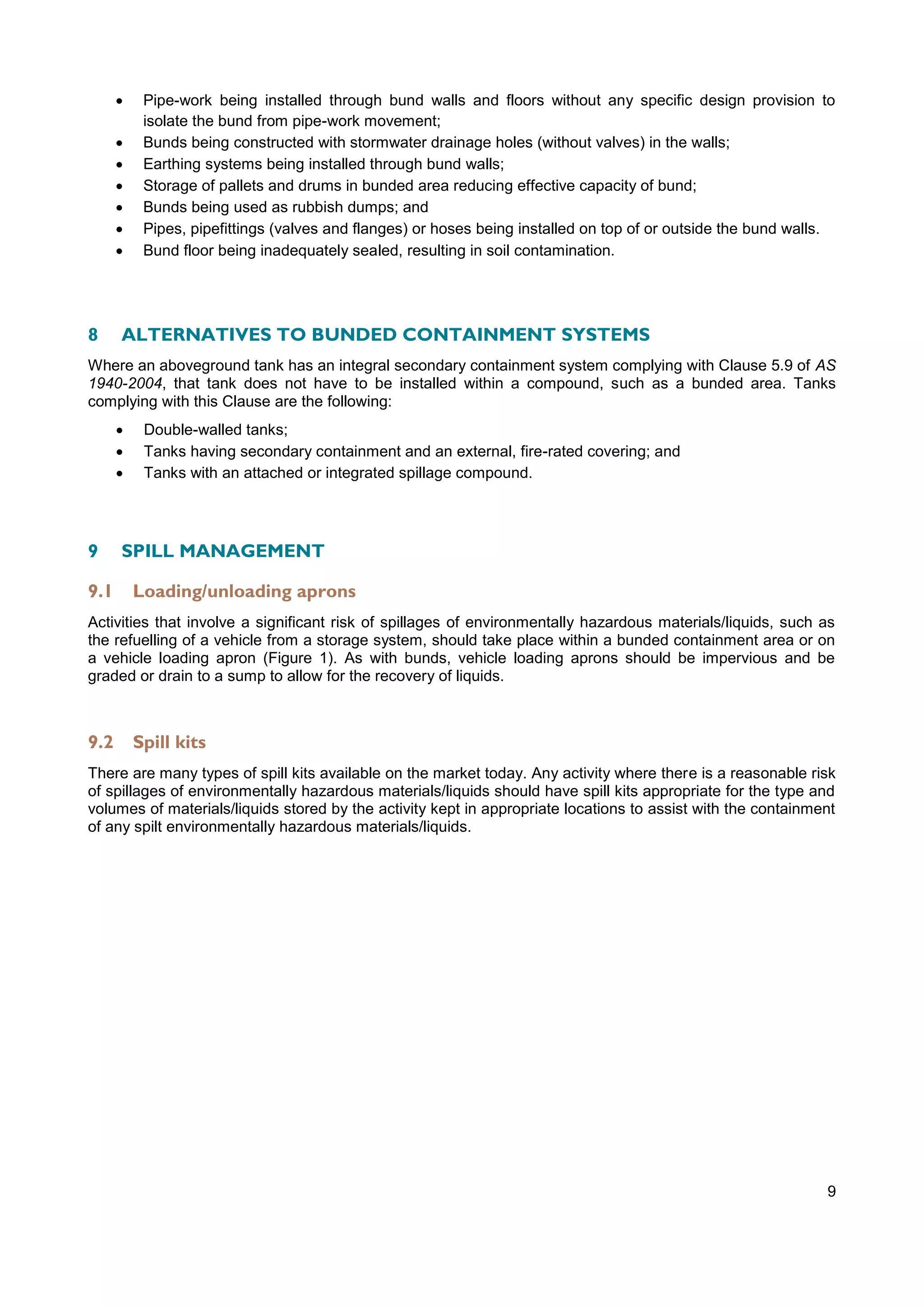 Bunding and spill management guidelines | PDF