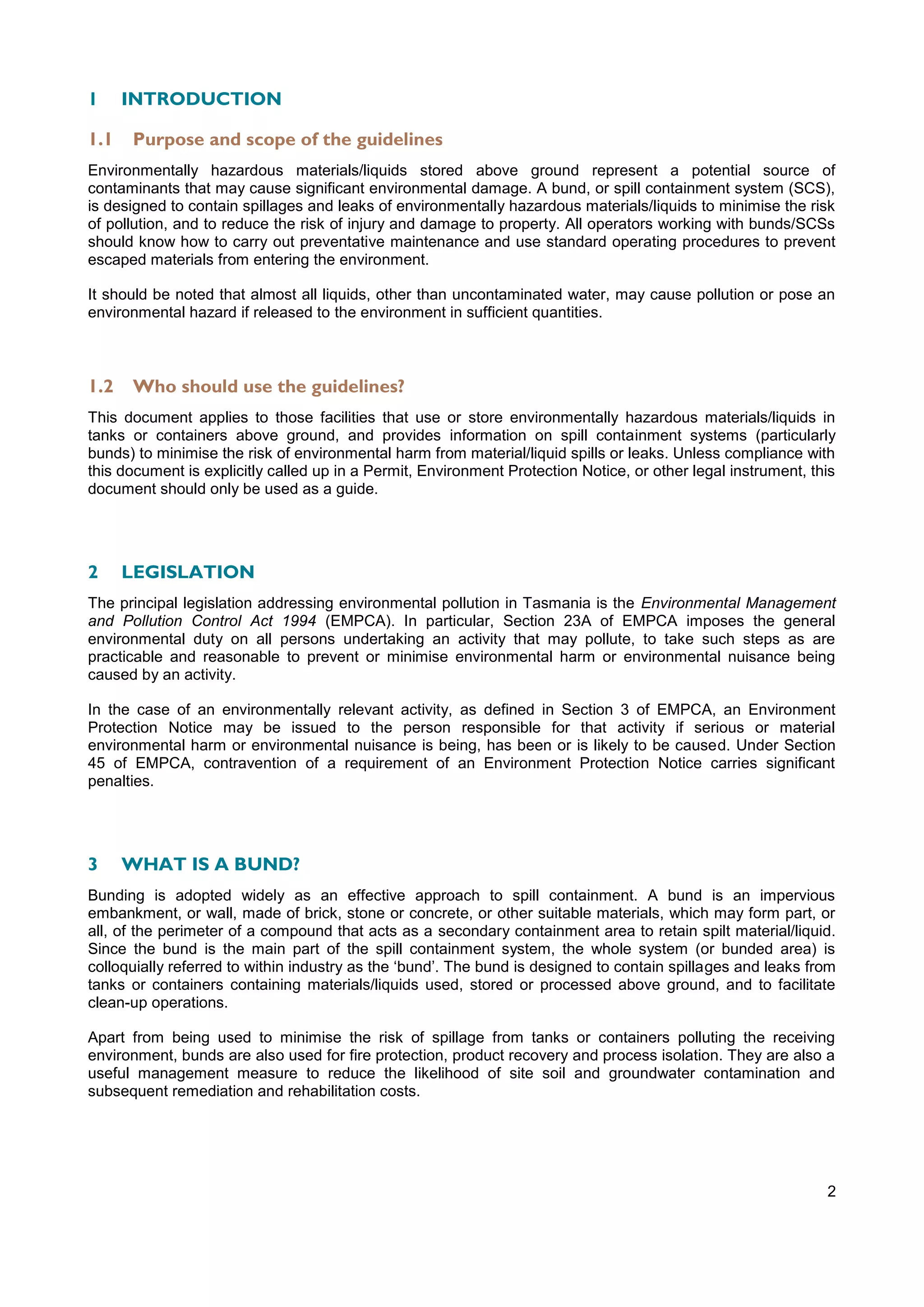 Bunding and spill management guidelines | PDF