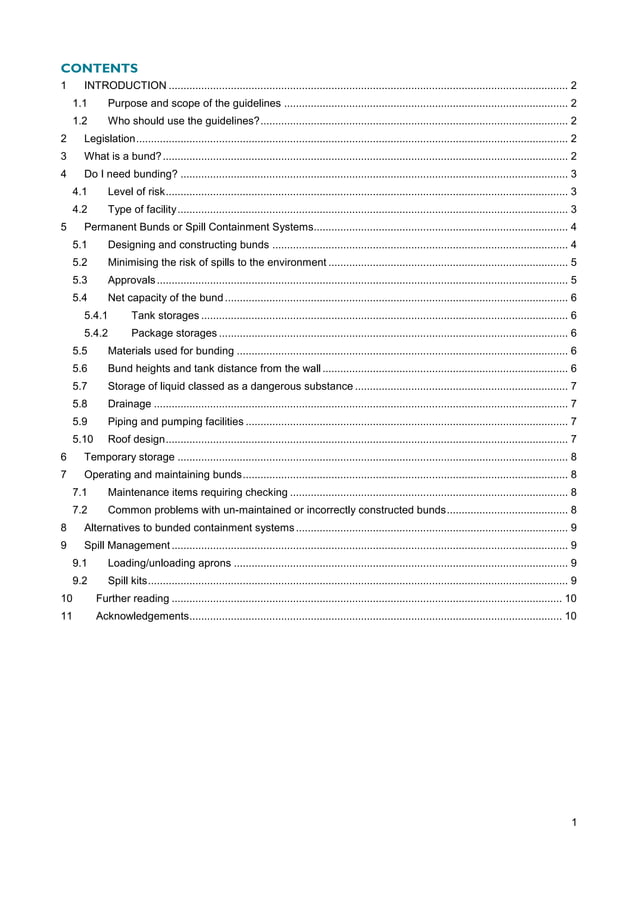 Bunding and spill management guidelines | PDF | Environmental Services ...