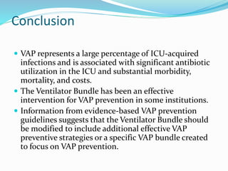 Bundlestopreventventilator associatedpneumonia-140724021616-phpapp02 | PPTX