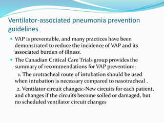 Bundles to prevent ventilator associated pneumonia | PPTX