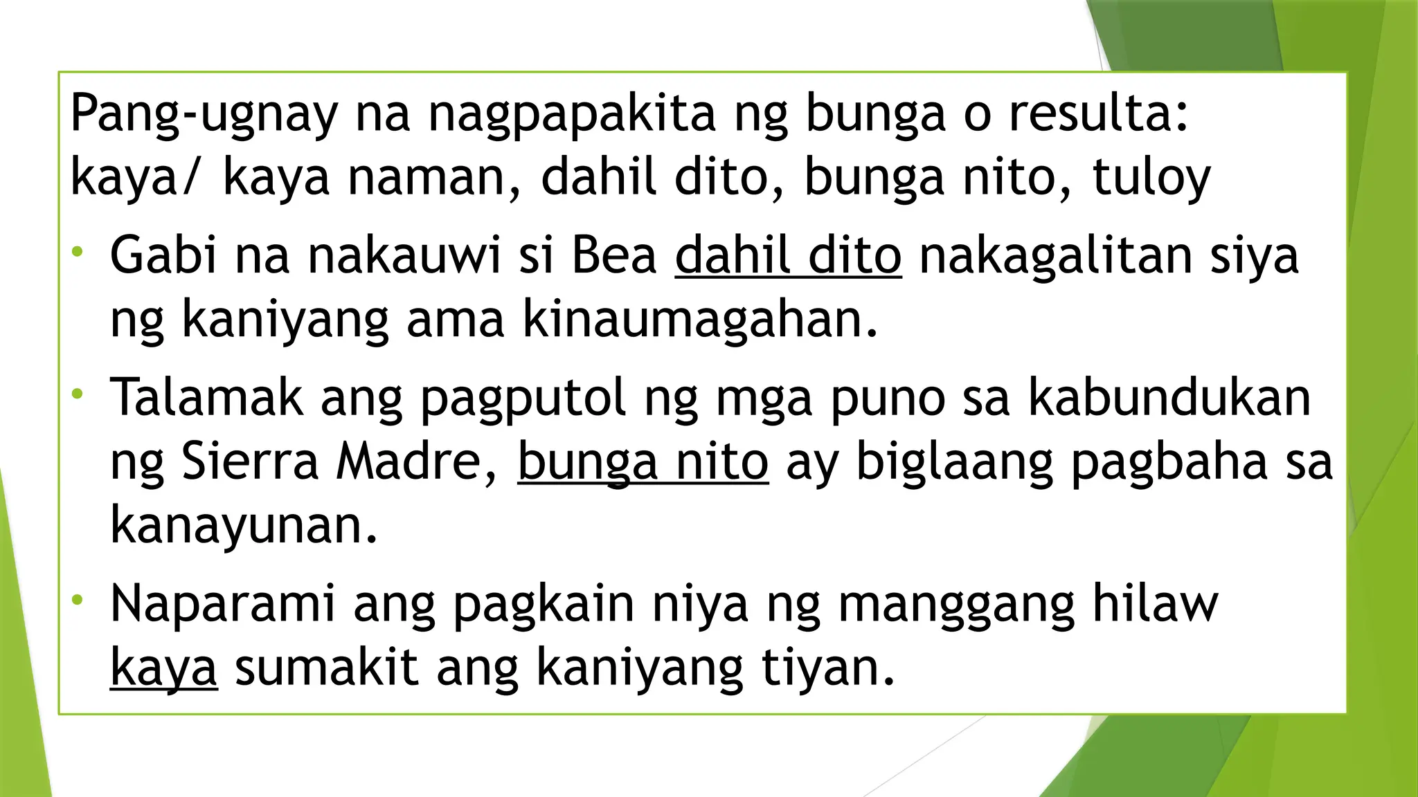 BUNGA AT SANHI GRADE 7 .Naipaliliwanag ang sanhi at bunga ng mga ...