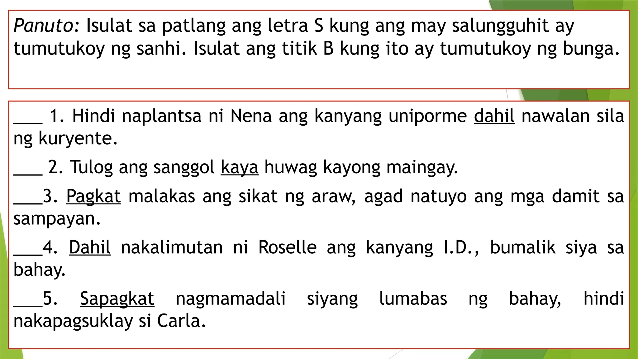 BUNGA AT SANHI GRADE 7 .Naipaliliwanag ang sanhi at bunga ng mga ...