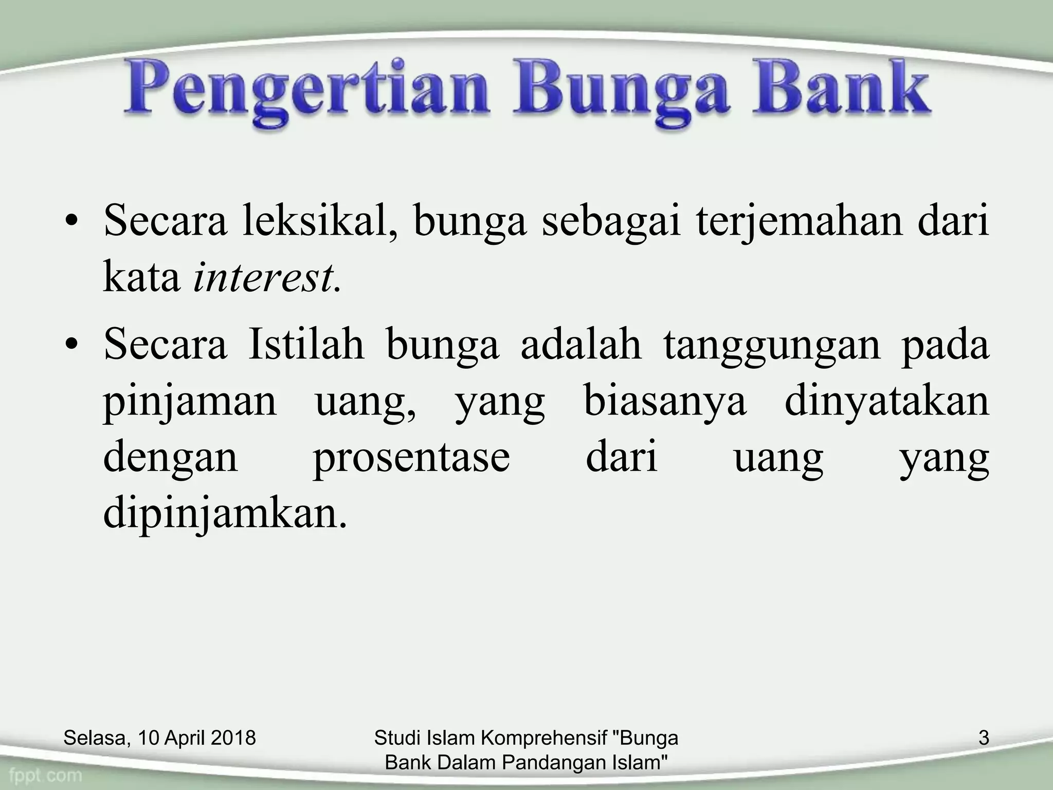 Bunga bank dalam pandangan islam | PPTX
