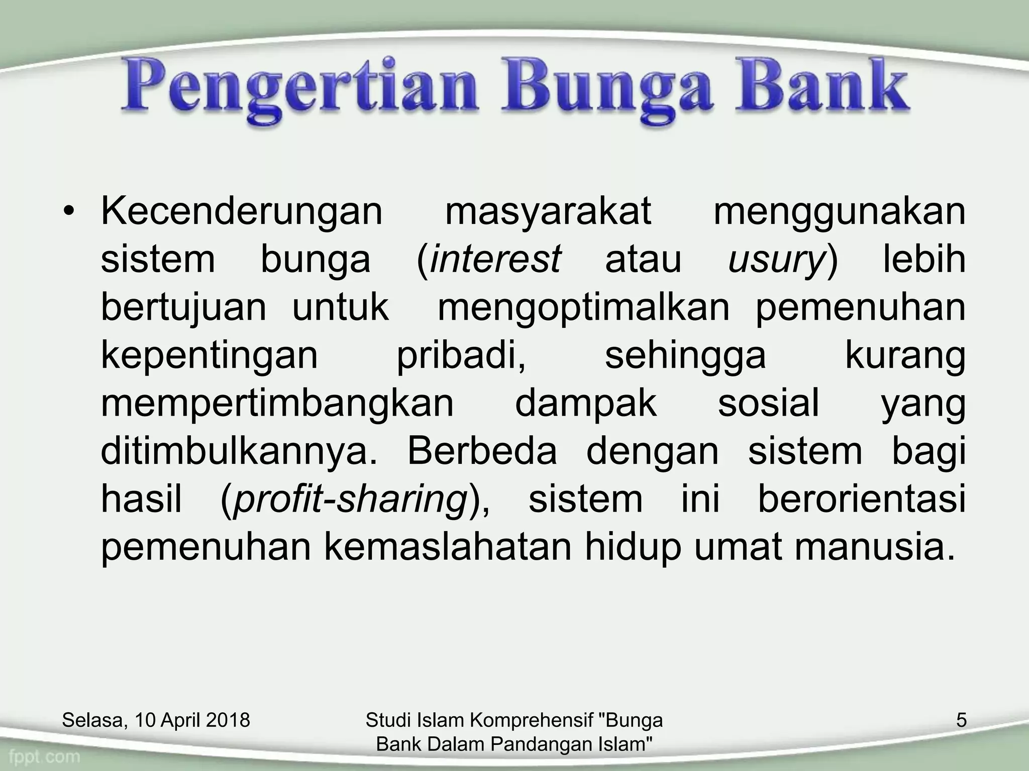 Bunga bank dalam pandangan islam | PPTX