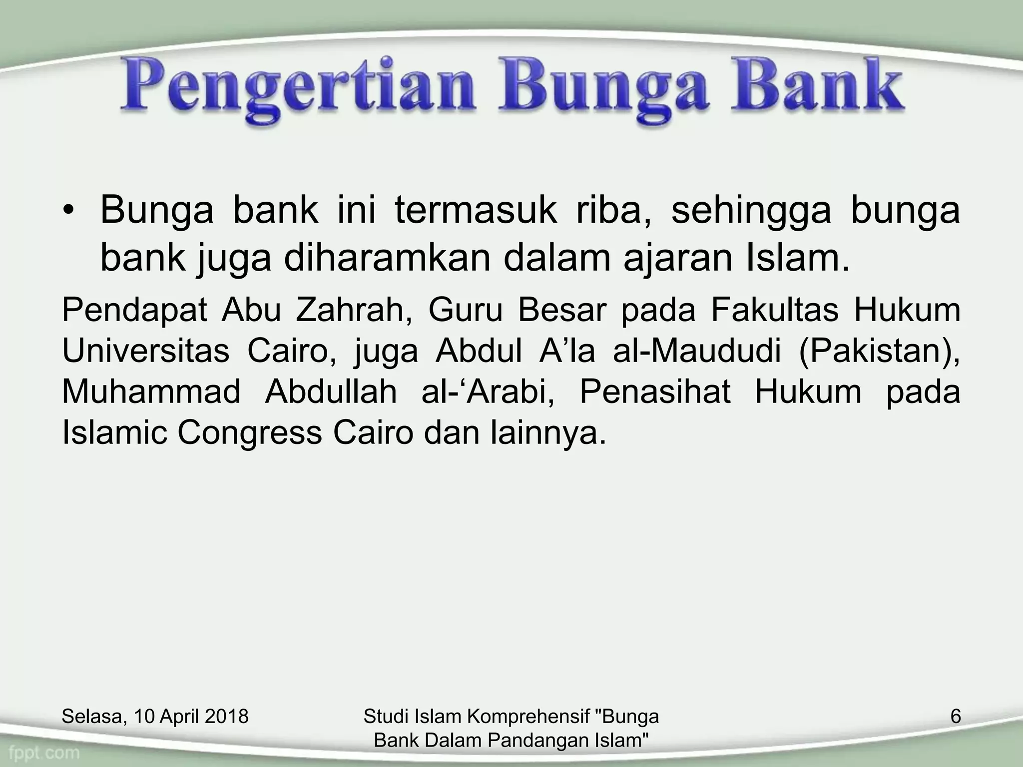 Bunga bank dalam pandangan islam | PPTX