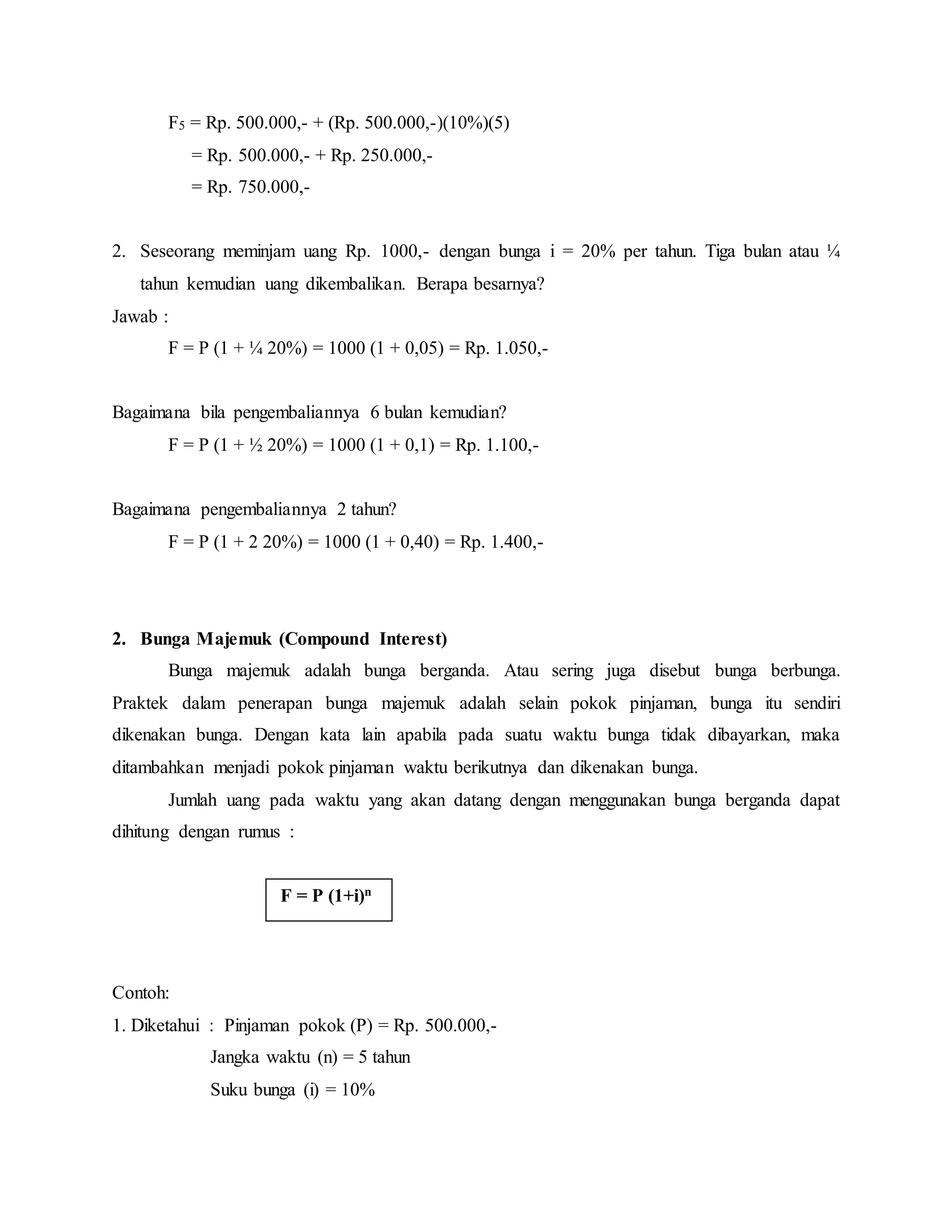 Bunga dan rumus bunga | DOCX