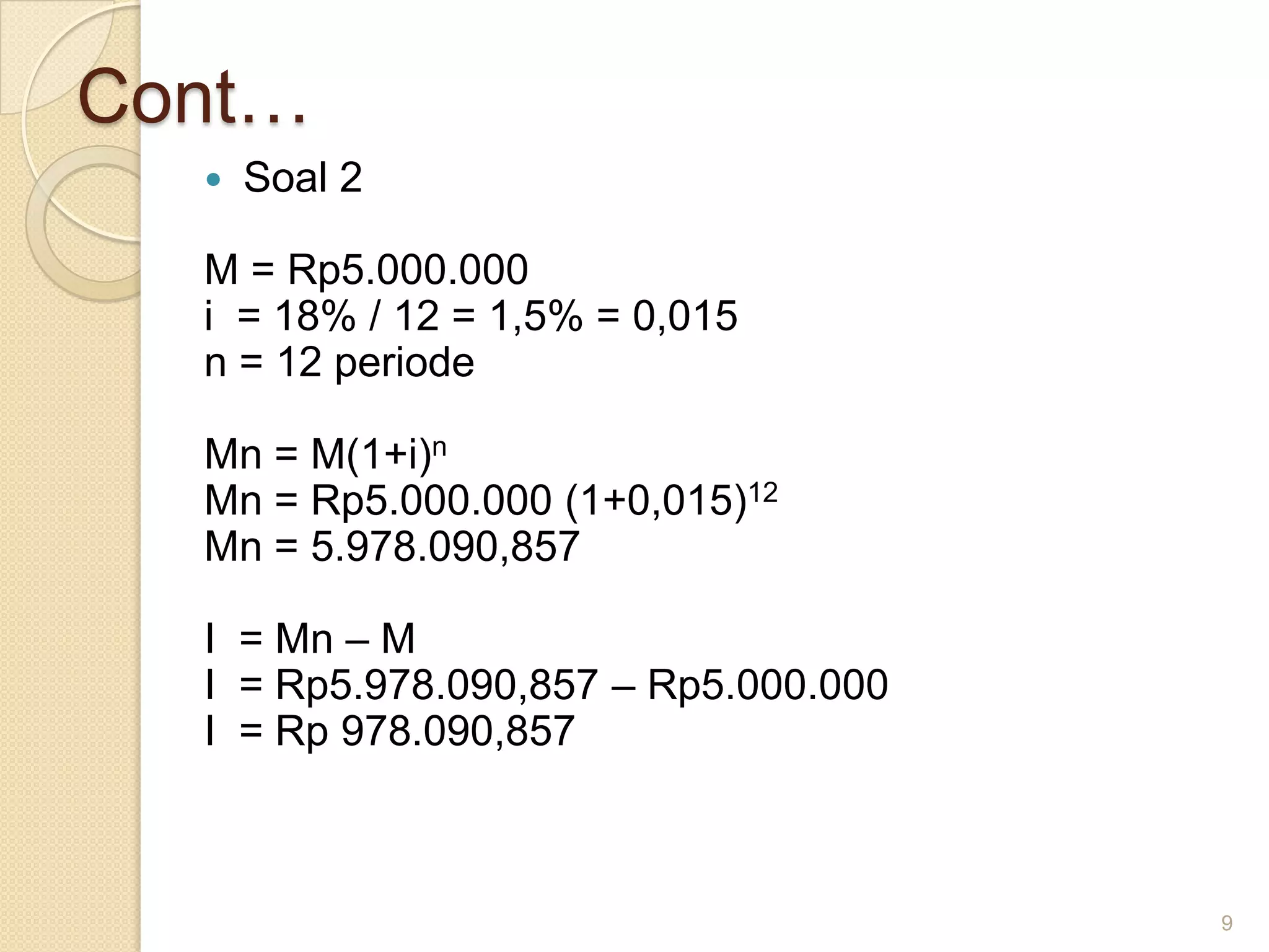 Bunga majemuk dalam Hitung Keuangan | PPTX