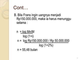 Bunga majemuk dalam Hitung Keuangan | PPTX