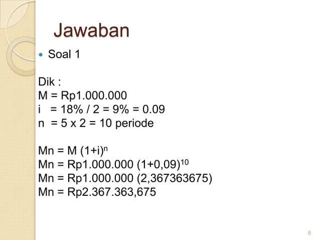Bunga majemuk dalam Hitung Keuangan | PPTX