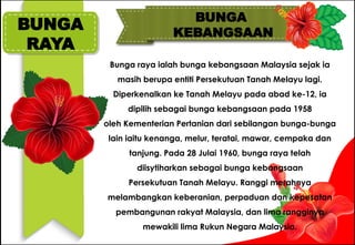 BUNGA RAYA, MAKSUD DAN KETERANGAN SEBAGAI PANDUAN | PPTX