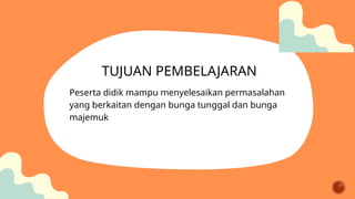 Bunga Tunggal Bunga Majemuk Presentasi Jingga Hijau Kuning dalam Gaya ...