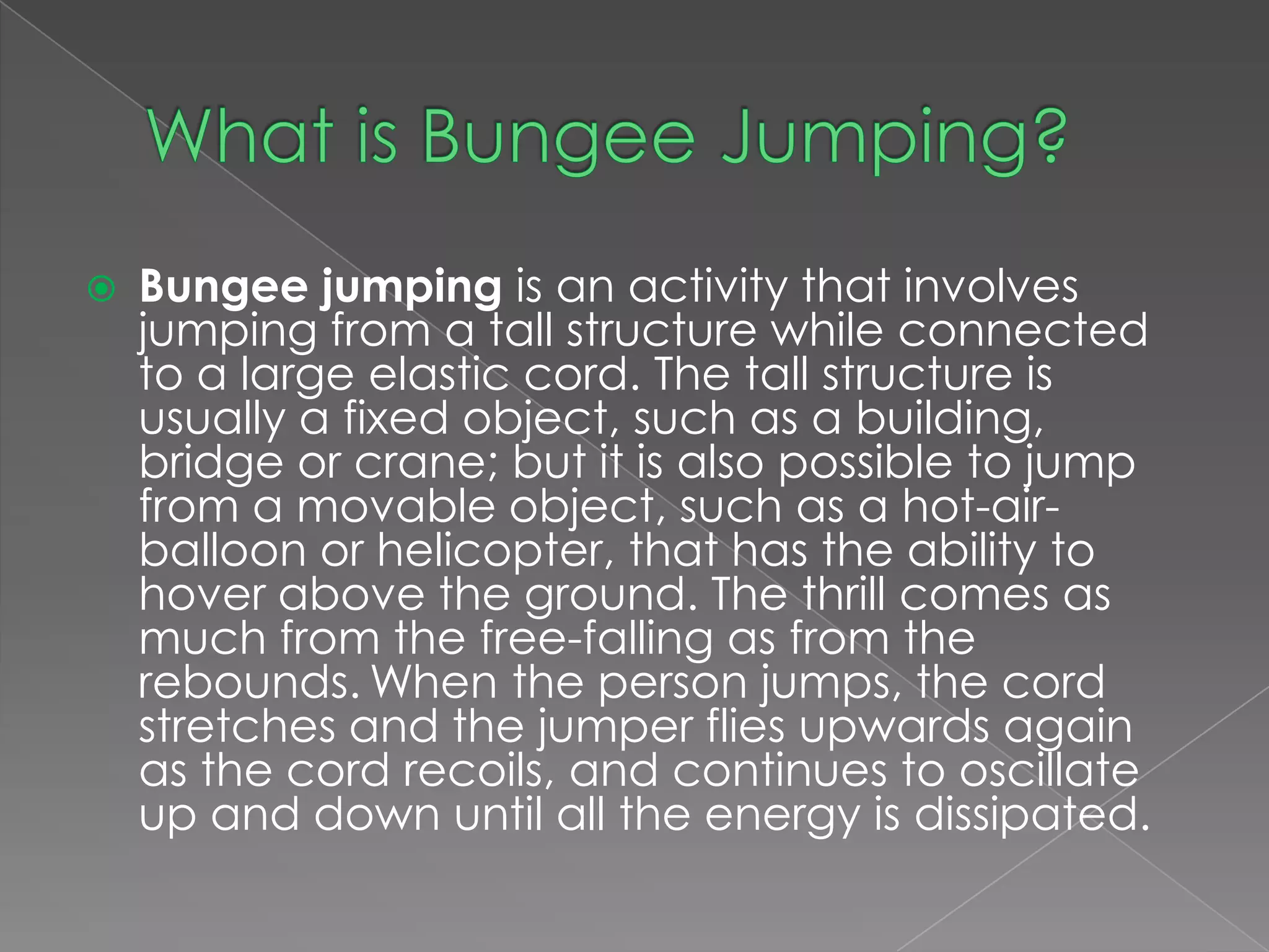 Bungee jumping | PPTX