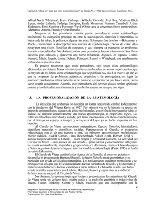 Bunge qué es y para que sirve la epistemología | PDF